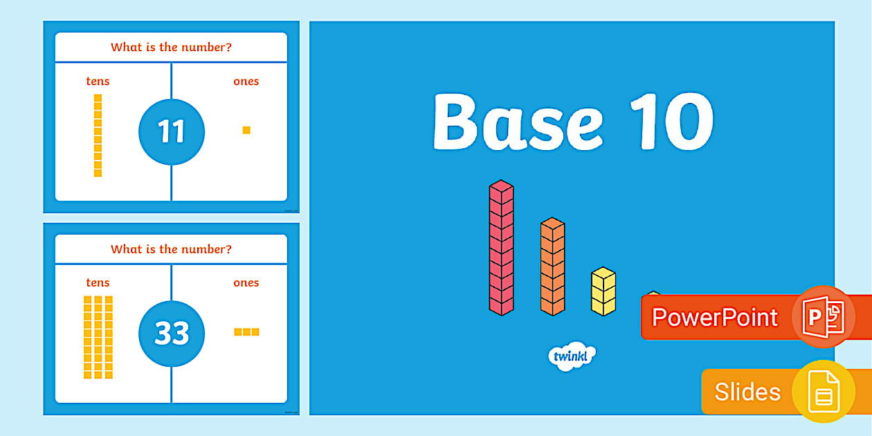 Basic Place Value Base 10 Activity PowerPoint (Tens & Ones)