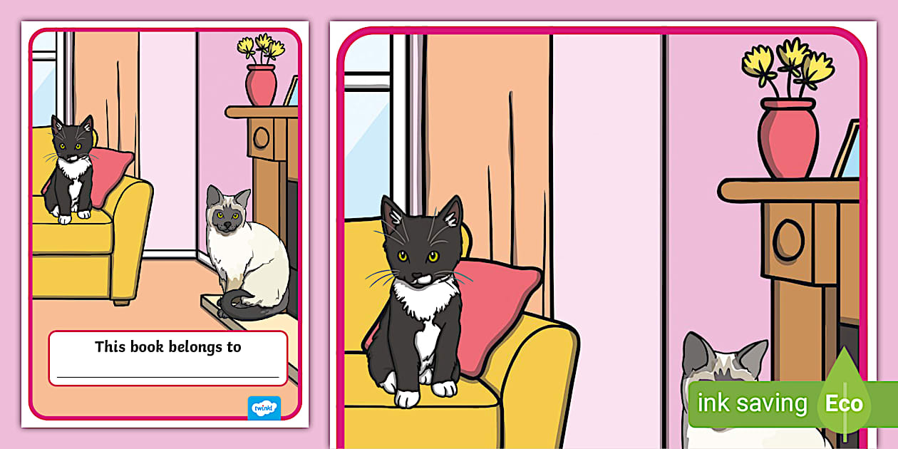 Cat-Themed Book Cover | Twinkl | Book Covers | Stationery