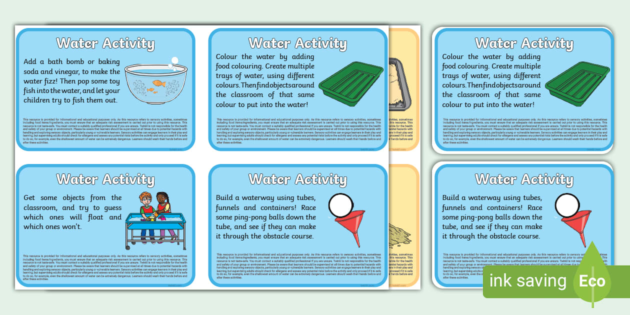 Sand and Water Activity Cards | Sand and Water Activities