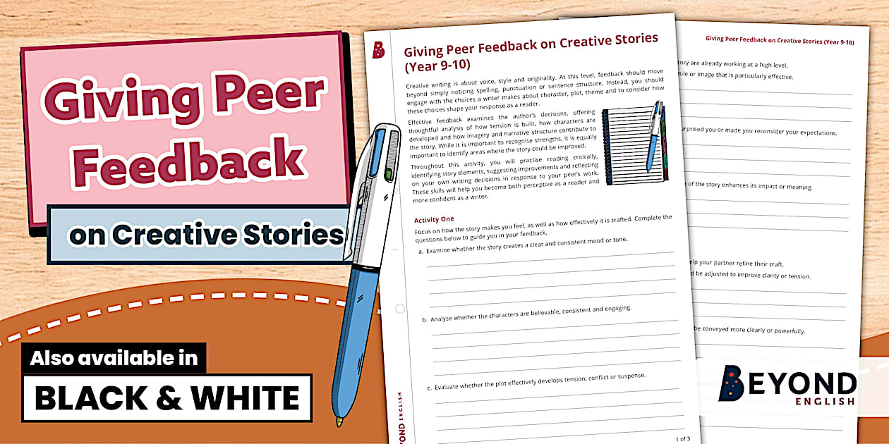 Giving Peer Feedback on Creative Stories (Year 9-10)