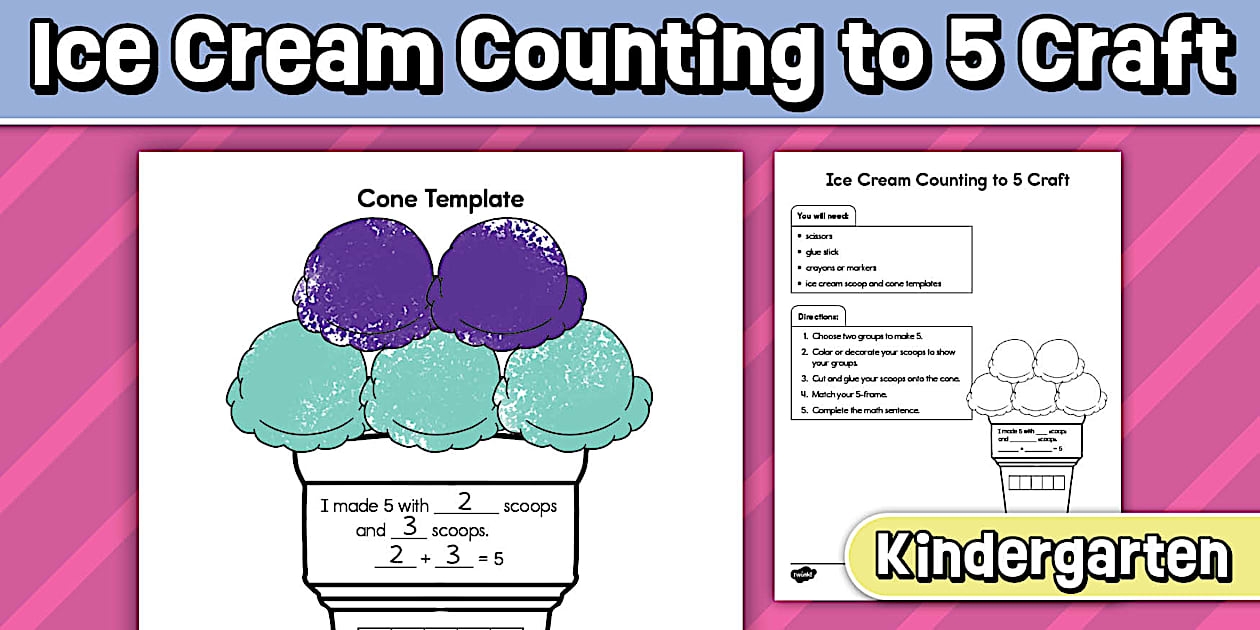 Kindergarten Ice Cream Counting to 5 Craft