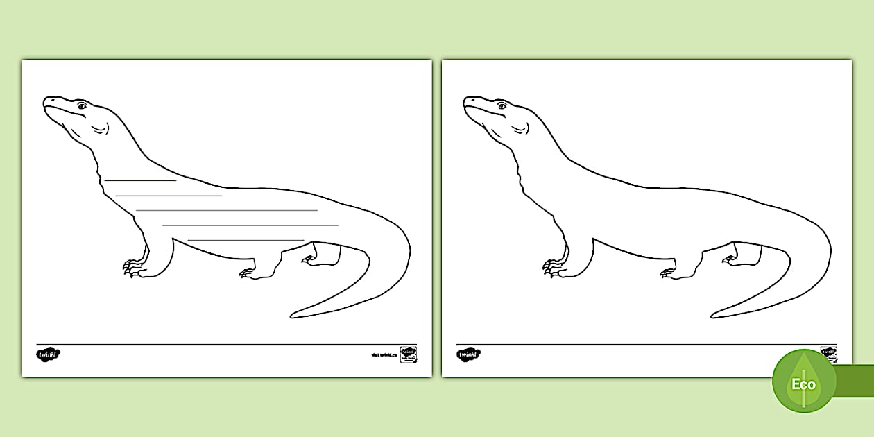 Komodo Dragon Writing Template (teacher made) - Twinkl