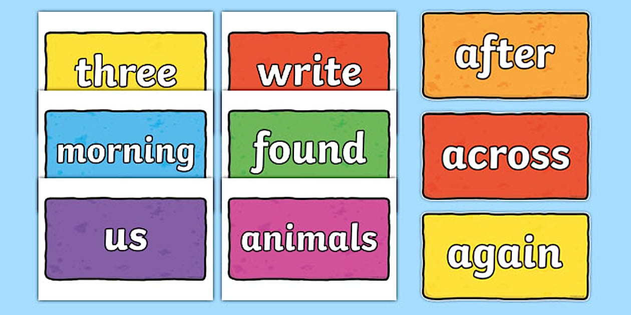 Cursive 200 Common Words on Multicoloured Bricks - Twinkl