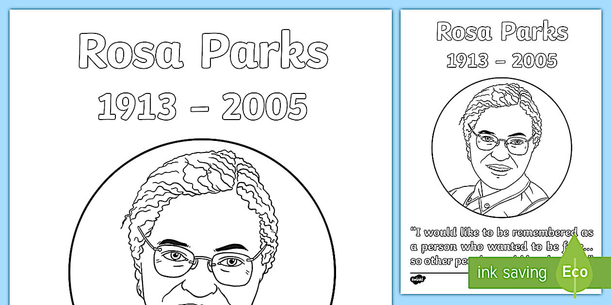 Rosa Parks Colouring Page - Significant Individuals - Twinkl