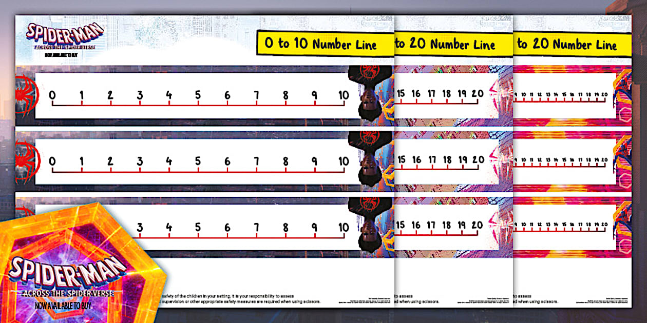 FREE! - Spider-Man™: Number Lines (teacher made) - Twinkl