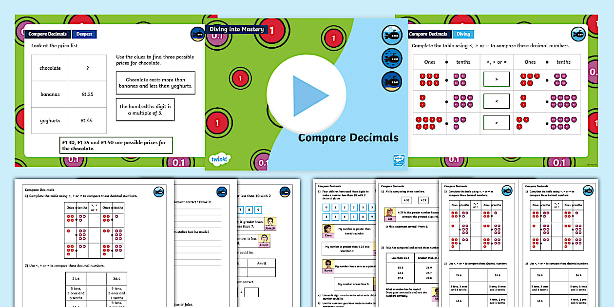 👉 Year 4 DiM: Step 5 Compare Decimals Teaching Pack