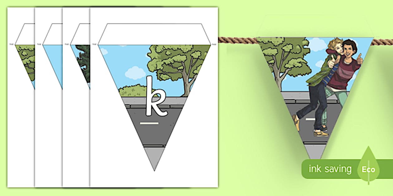 Cursive Walk to School Display Bunting (teacher made)