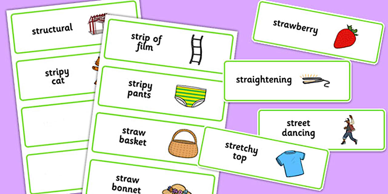 Dyslexic Three Syllable STR Word Cards (teacher made)
