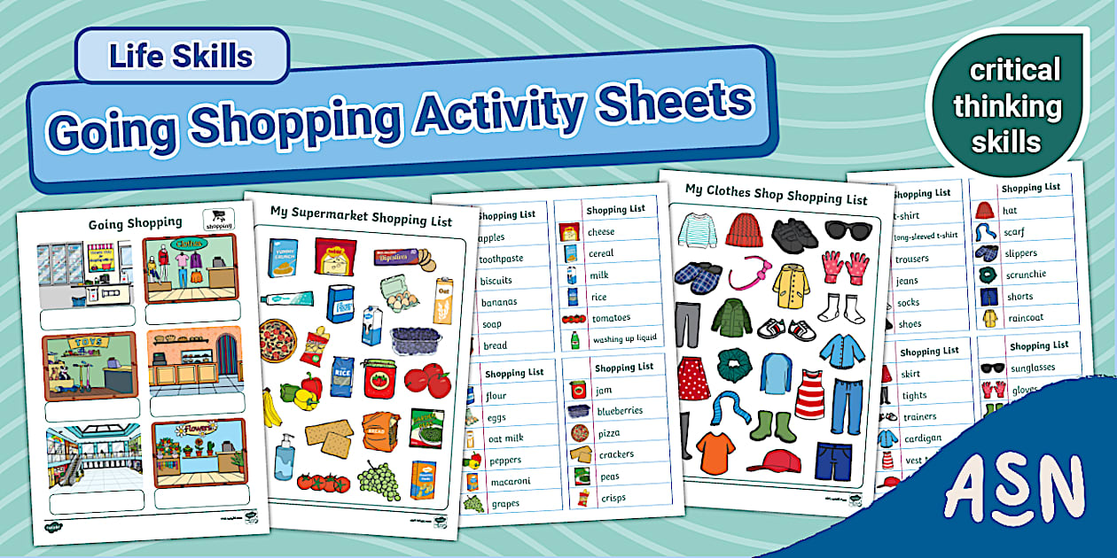 Life Skills: Going Shopping Activity Sheets