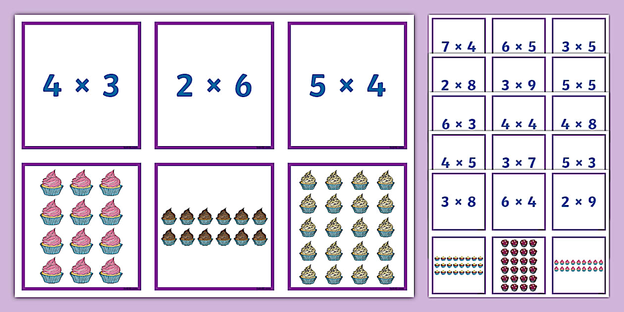 Cake Arrays Matching Cards (teacher made) - Twinkl