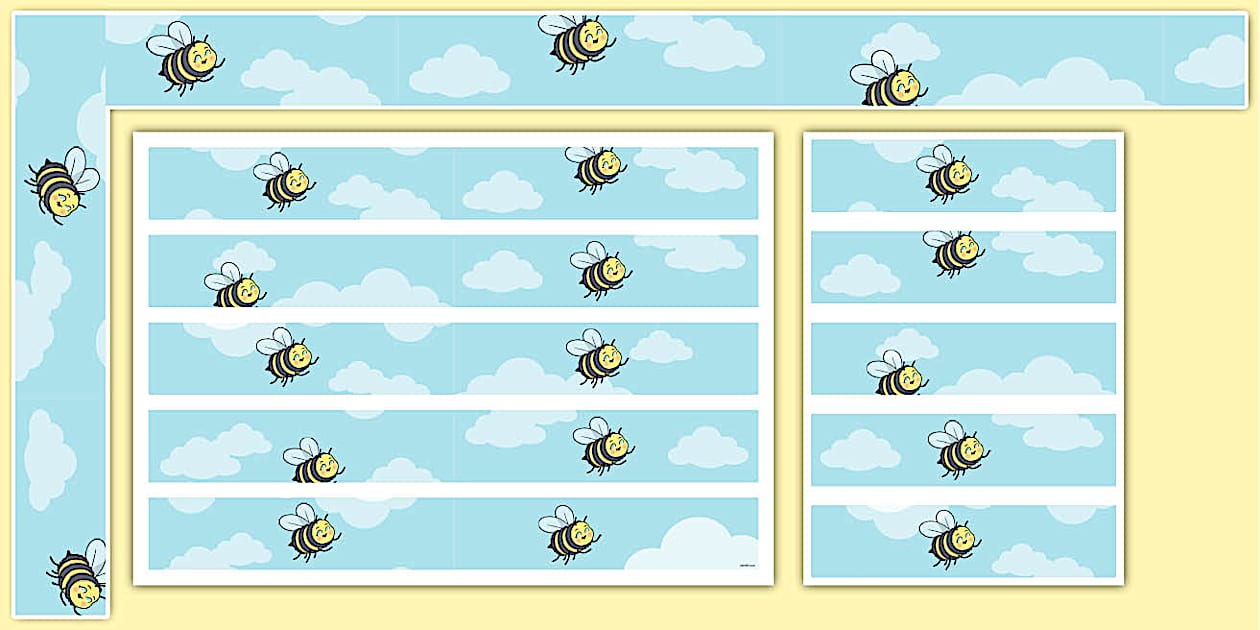 Editable Bee Themed Display Borders (professor feito)
