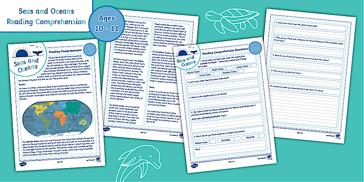 Year 6 Seas and Oceans Reading Comprehension (Ages 10 - 11)