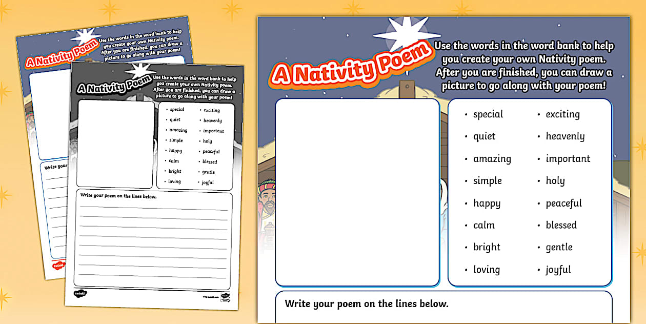 A Nativity Poem Writing Template (Teacher-Made) - Twinkl