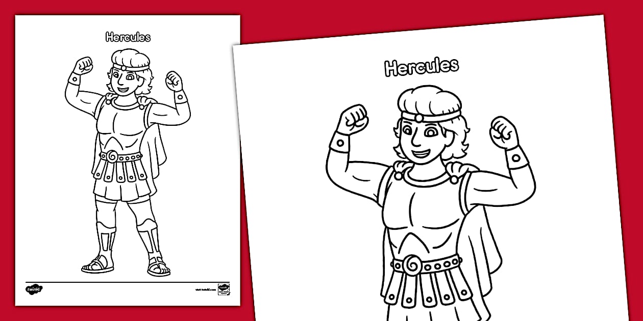 Hercules Coloring Sheet (teacher made) - Twinkl