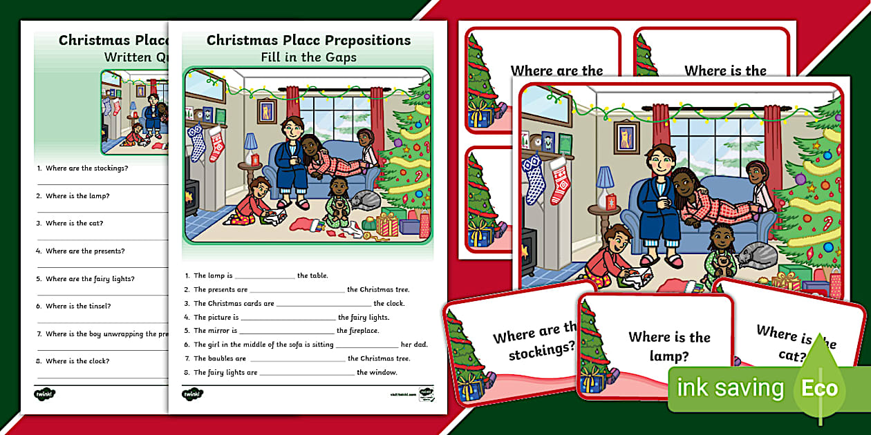 Christmas Place Prepositions Pack (teacher made) - Twinkl