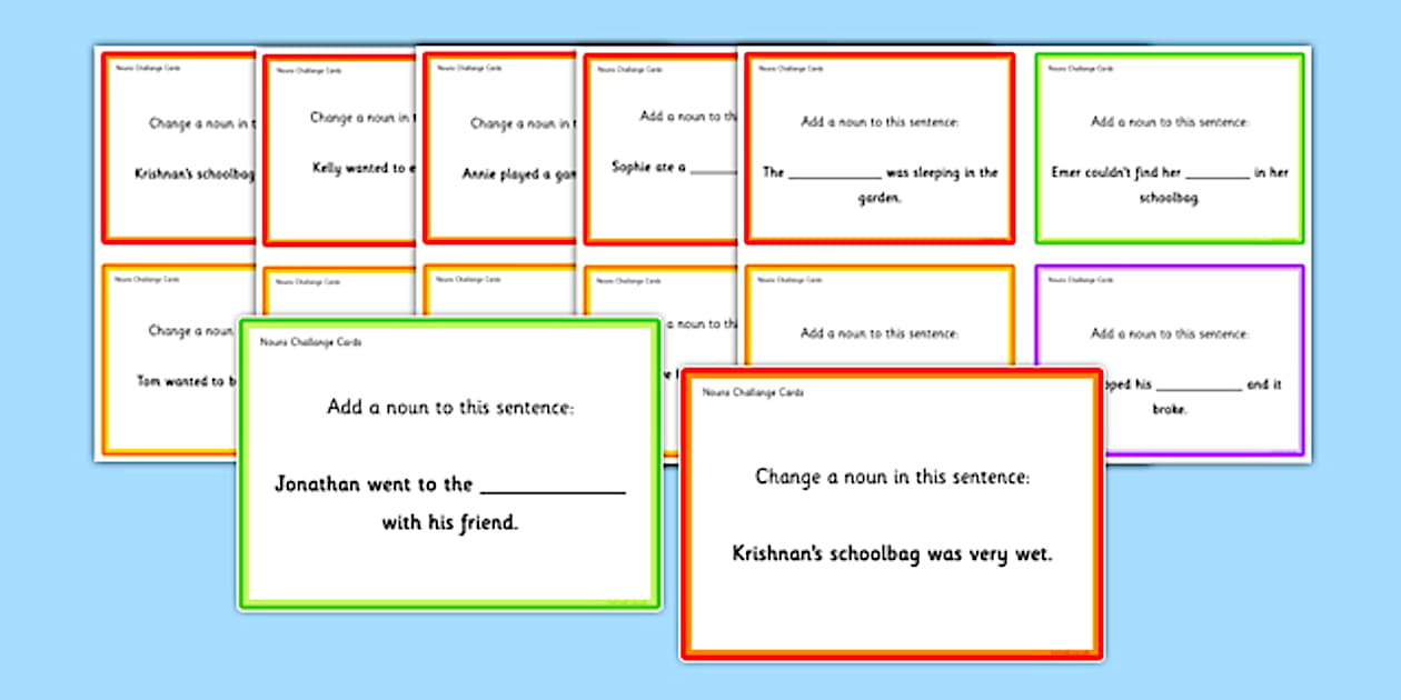 Nouns Challenge Cards (teacher made) - Twinkl