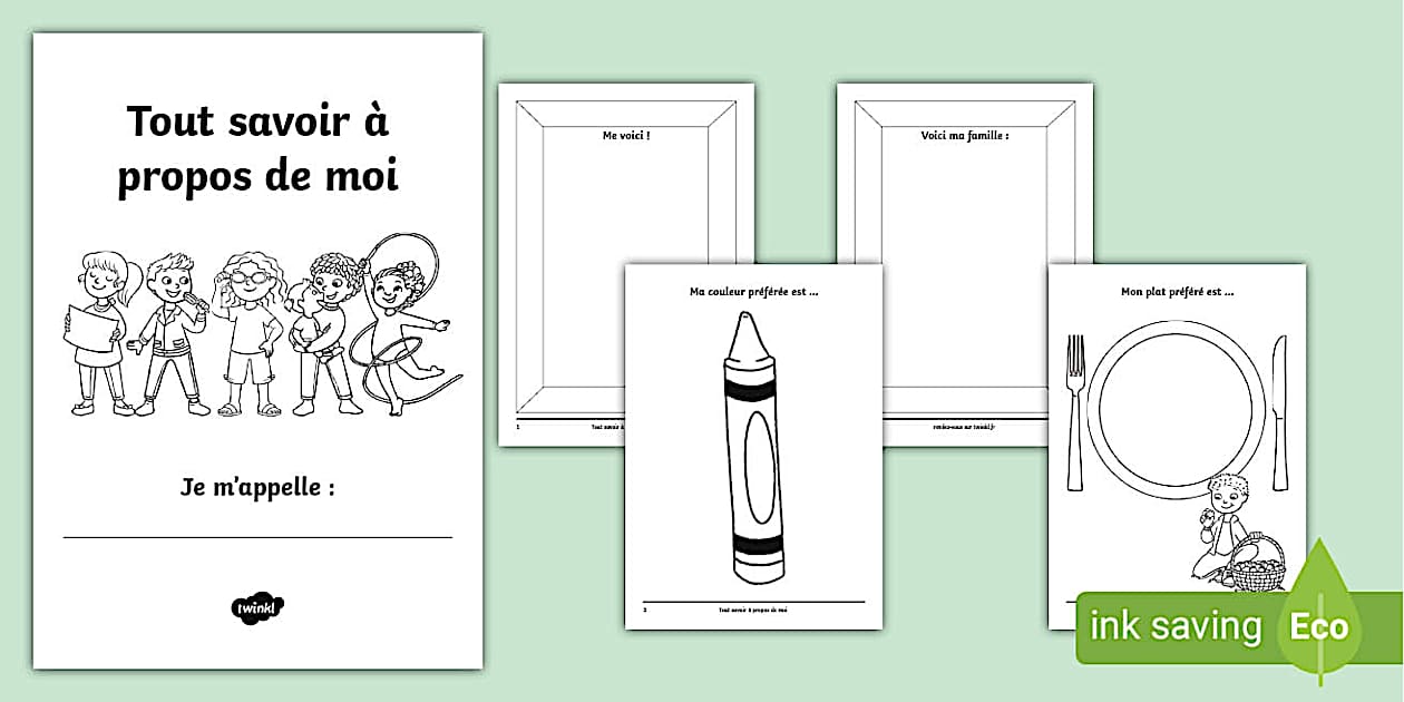 Carnet - Tout savoir à propos de moi (l'enseignant a fait)