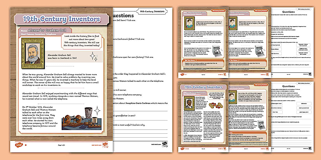 LKS2 Victorian Inventors Differentiated Reading Comprehension Activity