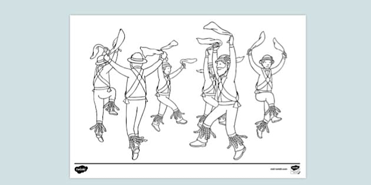 Morris Dancing Colouring | Colouring Sheets (teacher made)