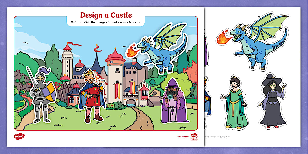 Design a Castle Cutting Skills Worksheet (teacher made)