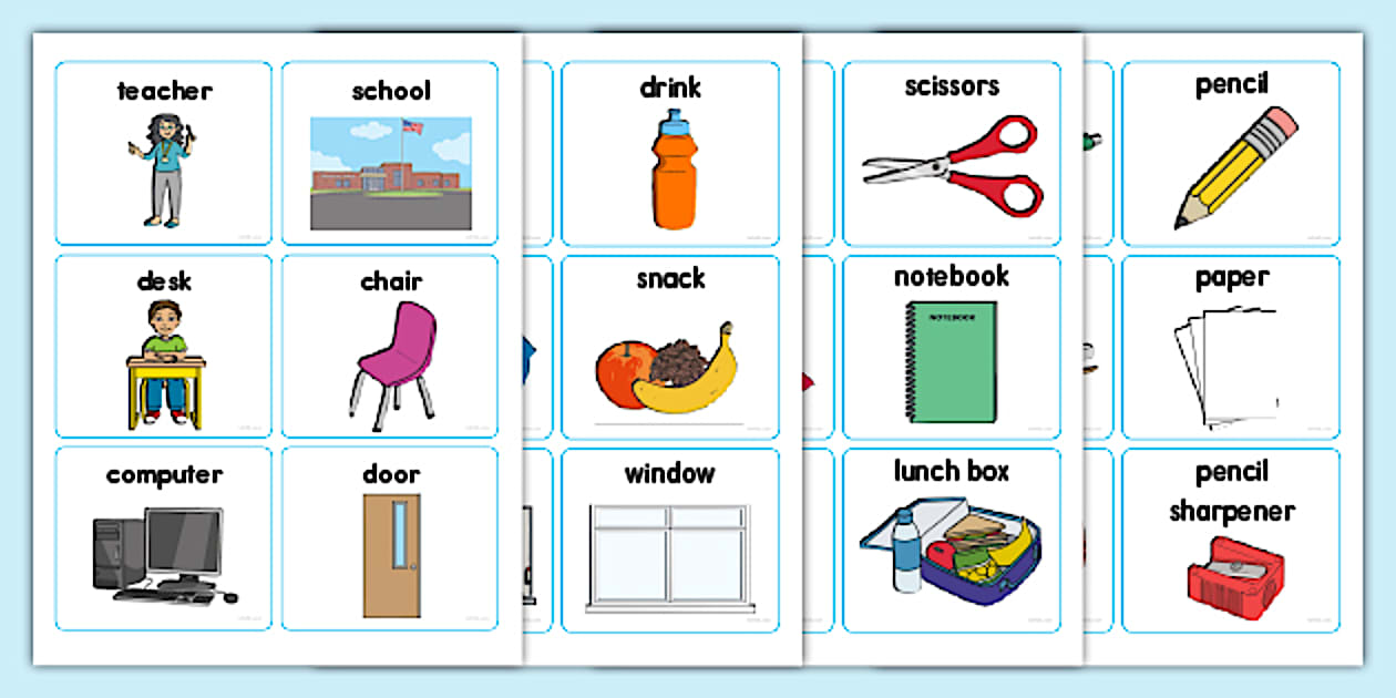 ELL Classroom Objects Editable Flash Cards - Twinkl