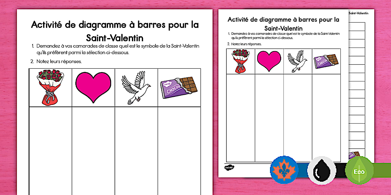 Valentine's Day Bar Graph Activity French (Teacher-Made)