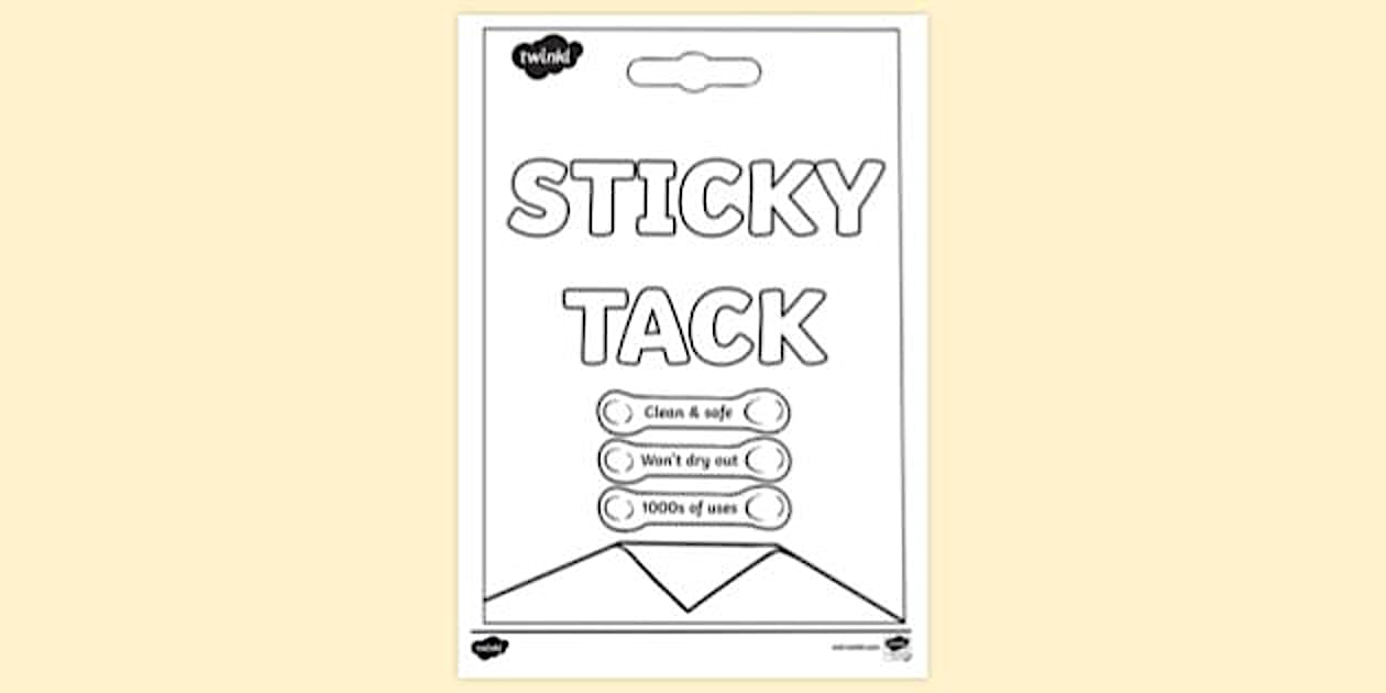 Sticky Tack Colouring Sheet | Colouring Sheets - Twinkl