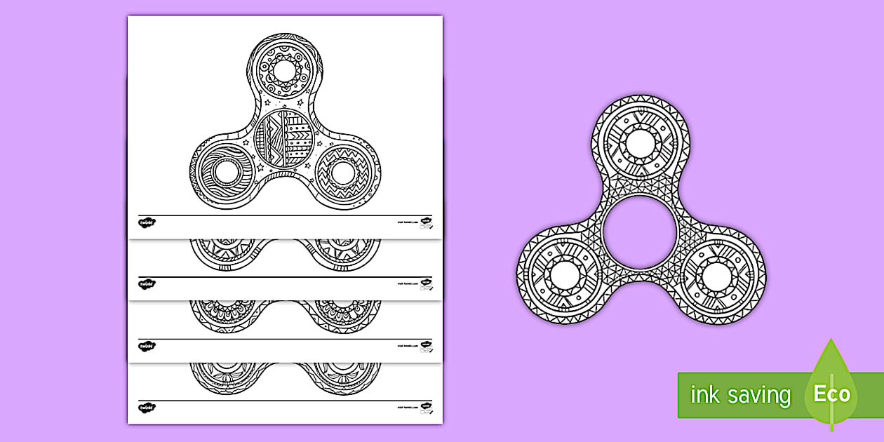 Fidget Spinner Mindfulness Coloring Sheets - Twinkl
