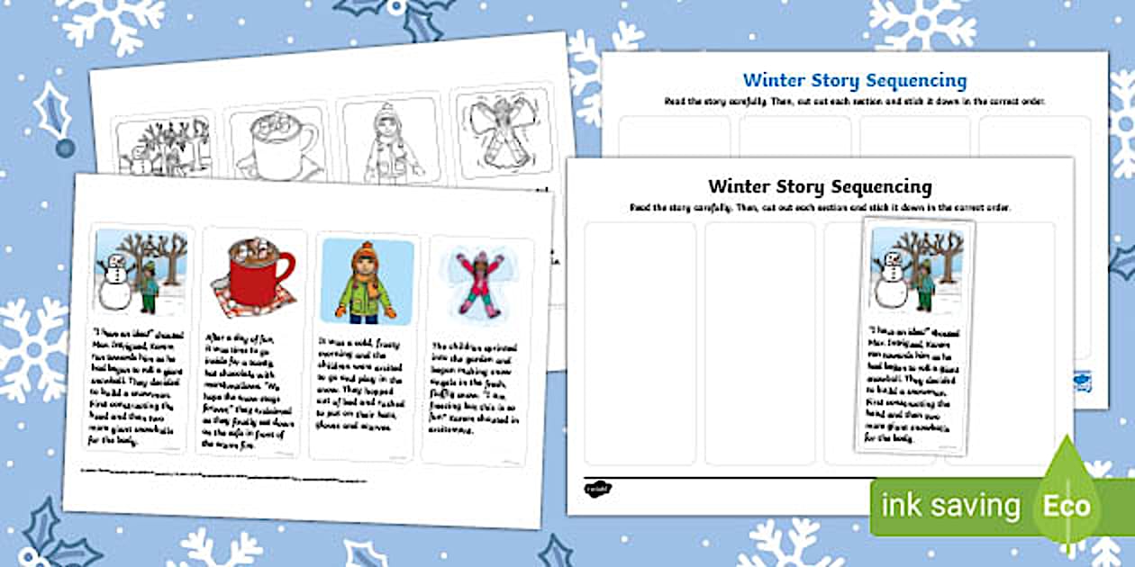 Winter Story Sequencing Strips (Teacher-Made) - Twinkl