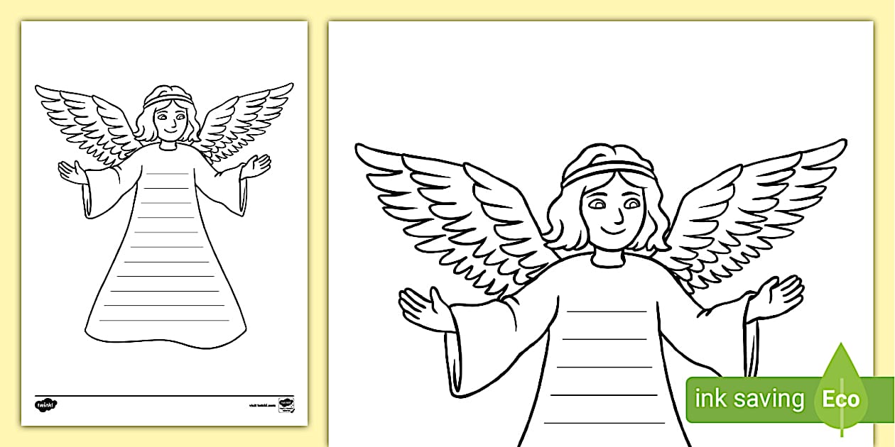 Angel Writing Template, Angels (teacher made) - Twinkl