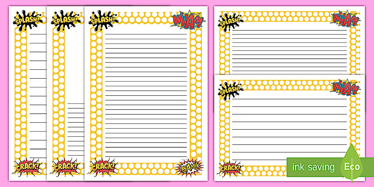 Superhero Page Borders (Teacher-Made) - Twinkl