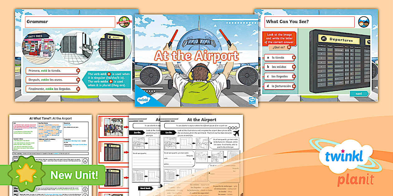 👉 PlanIt Year 6 Spanish Lesson: At the Airport - Twinkl