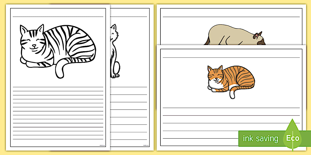 Cat Themed Writing Frames (teacher made) - Twinkl