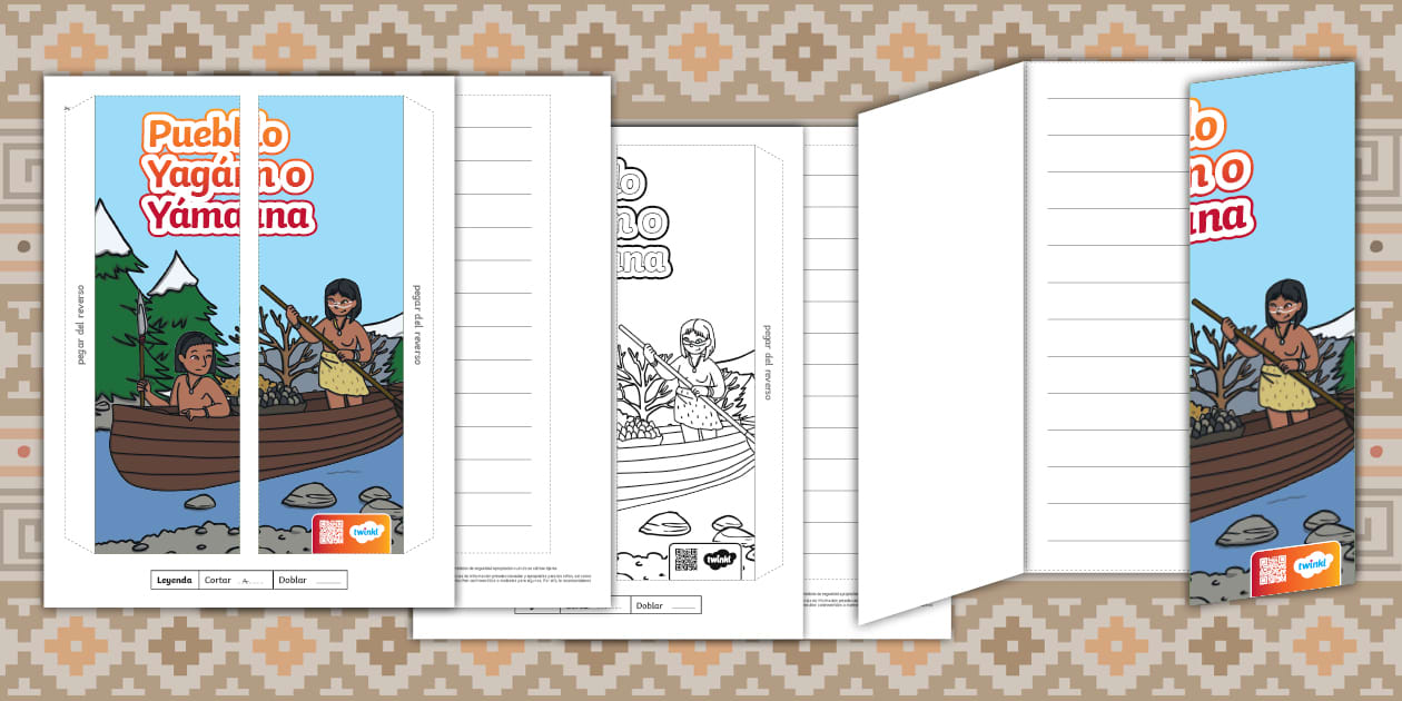 Plegable de Escritura: Pueblo Yagán o Yámana - Twinkl