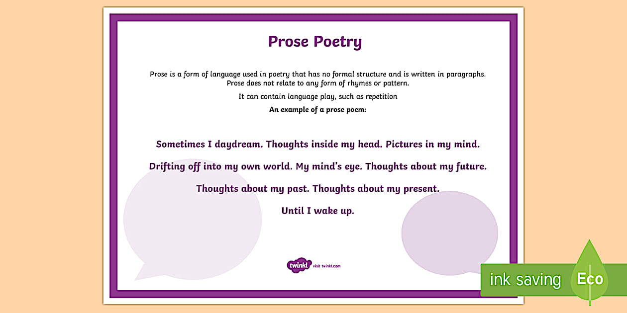 Prose Poetry A4 Display Poster-Australia (teacher made)