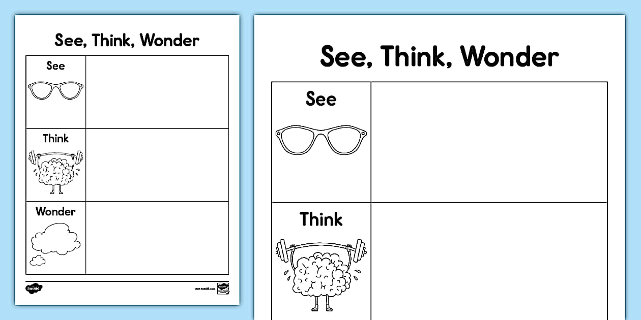 See, Think, Wonder Graphic Organizer for K-2nd Grade