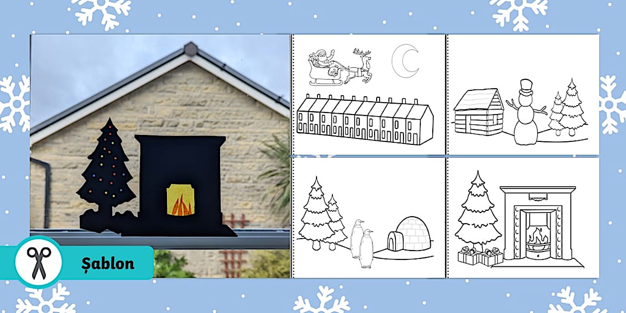 Elemente de Crăciun – Decor pentru fereastră - Twinkl