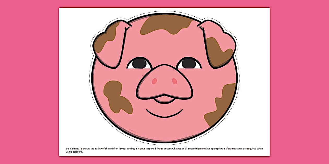 Pig Emoticon Cut-Out (teacher made) - Twinkl