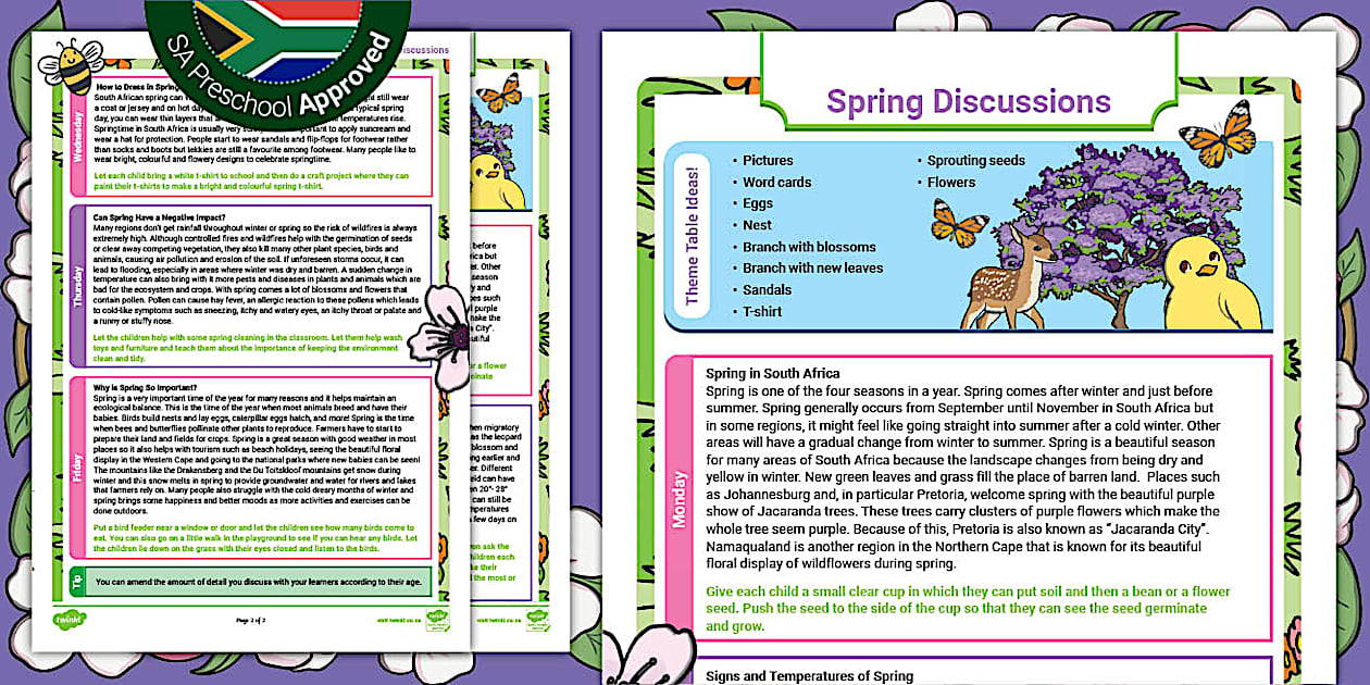 Spring: Morning Ring Discussion Sheet (Teacher-Made)