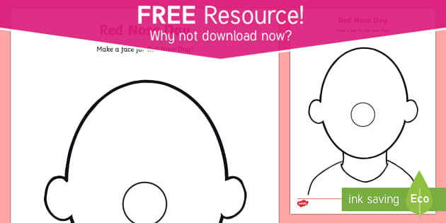 Red Nose Day Blank Faces Worksheet / Worksheets