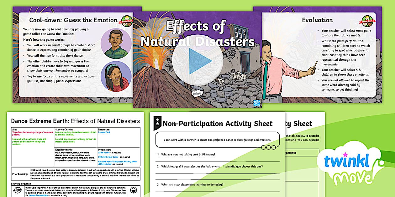 Twinkl Move - Year 3 Dance: Extreme Earth Lesson 5 - Effects of Natural