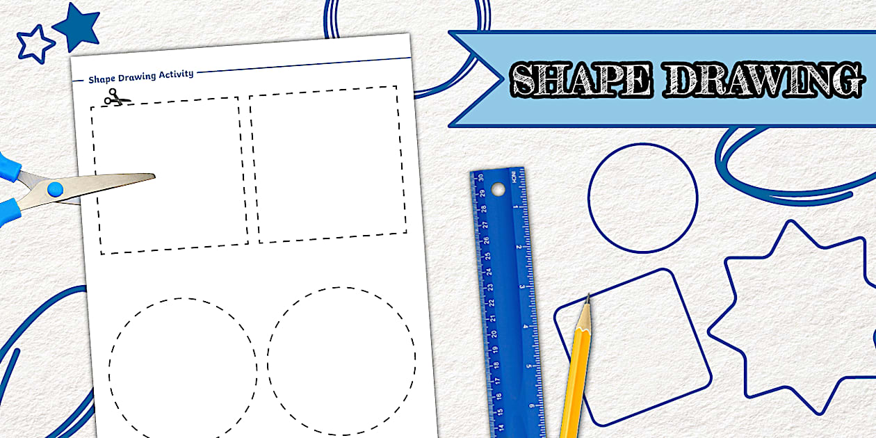 Shape Drawing Activity Sheet for Year 1 Budding Artists