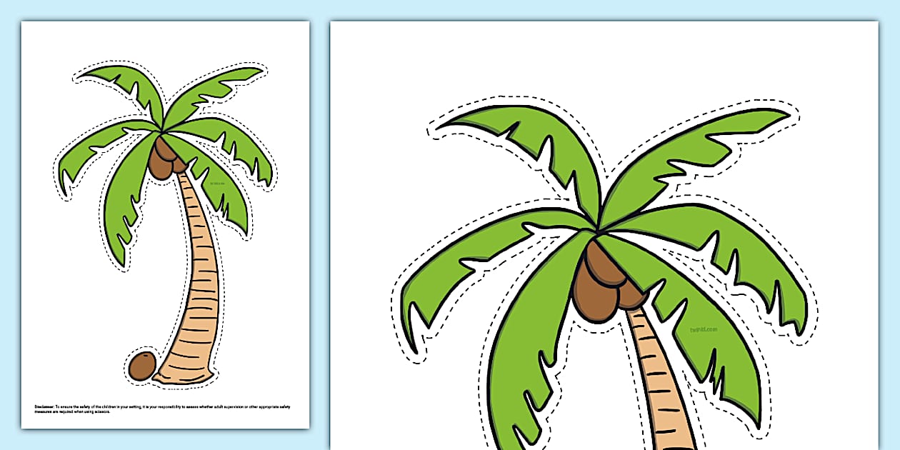 Palm Tree Emoticon Cut-Out (teacher made) - Twinkl