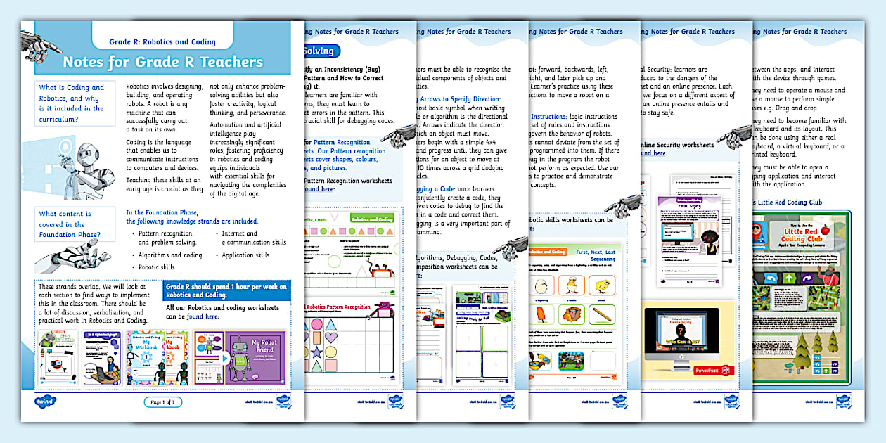 Grade R Robotics And Coding Notes For Grade R Teachers