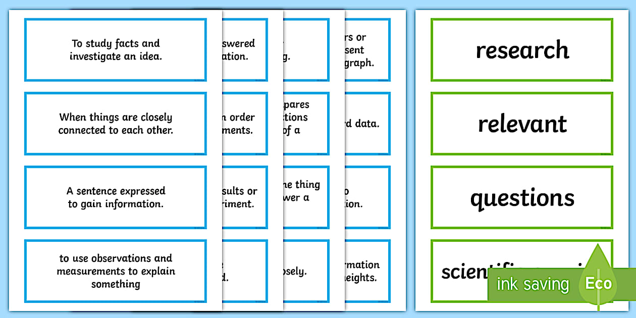 Vocabulary Matching Cards | Working Scientifically KS2