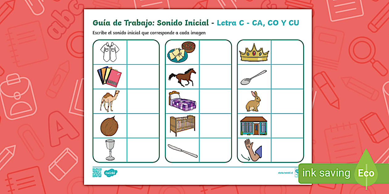 Guía de Trabajo: Sonido Inicial - Letra C (fuerte)