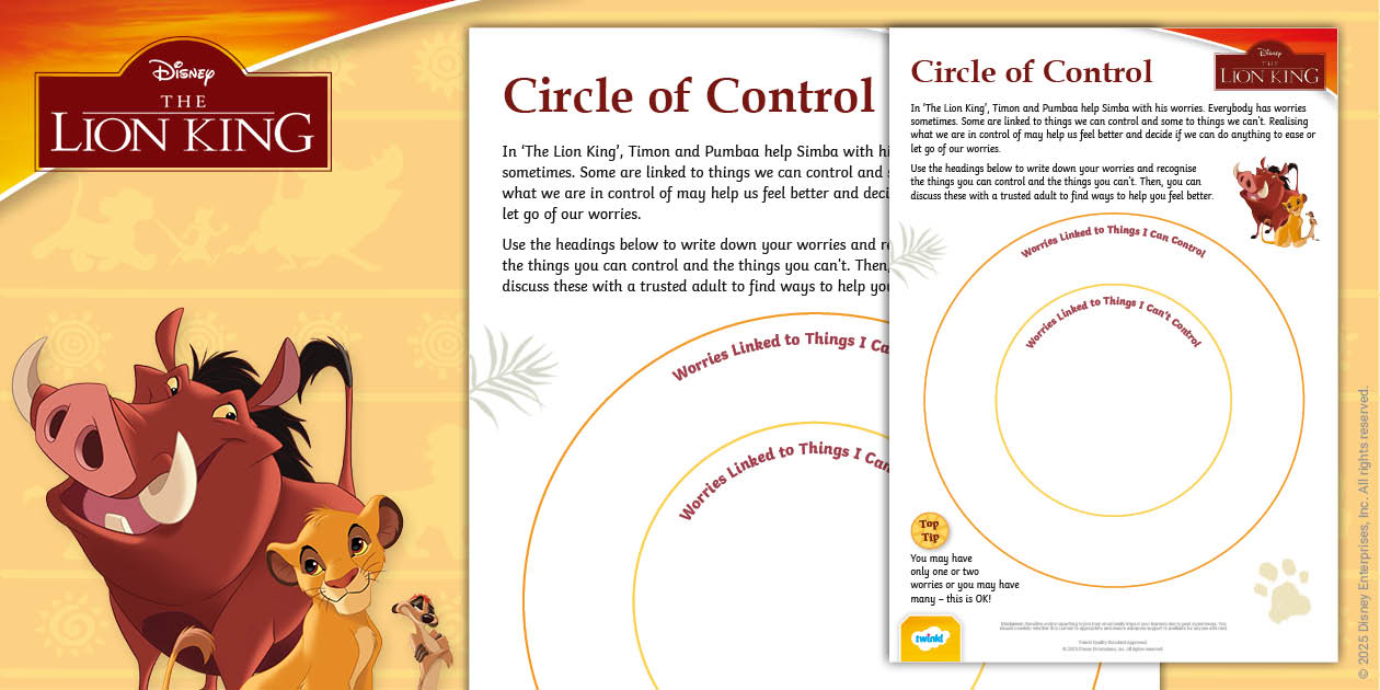 The Lion King: No Worries - Circle of Control Activity