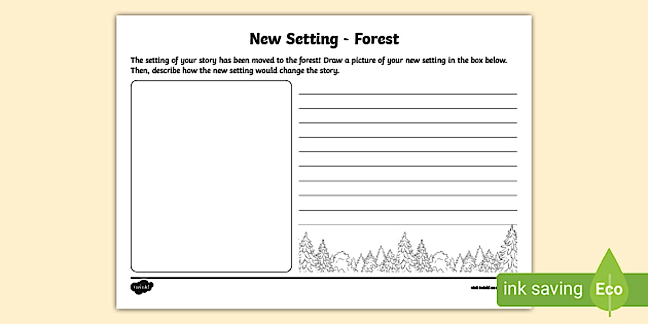 Editable New Setting Forest Comprehension Worksheet - Twinkl