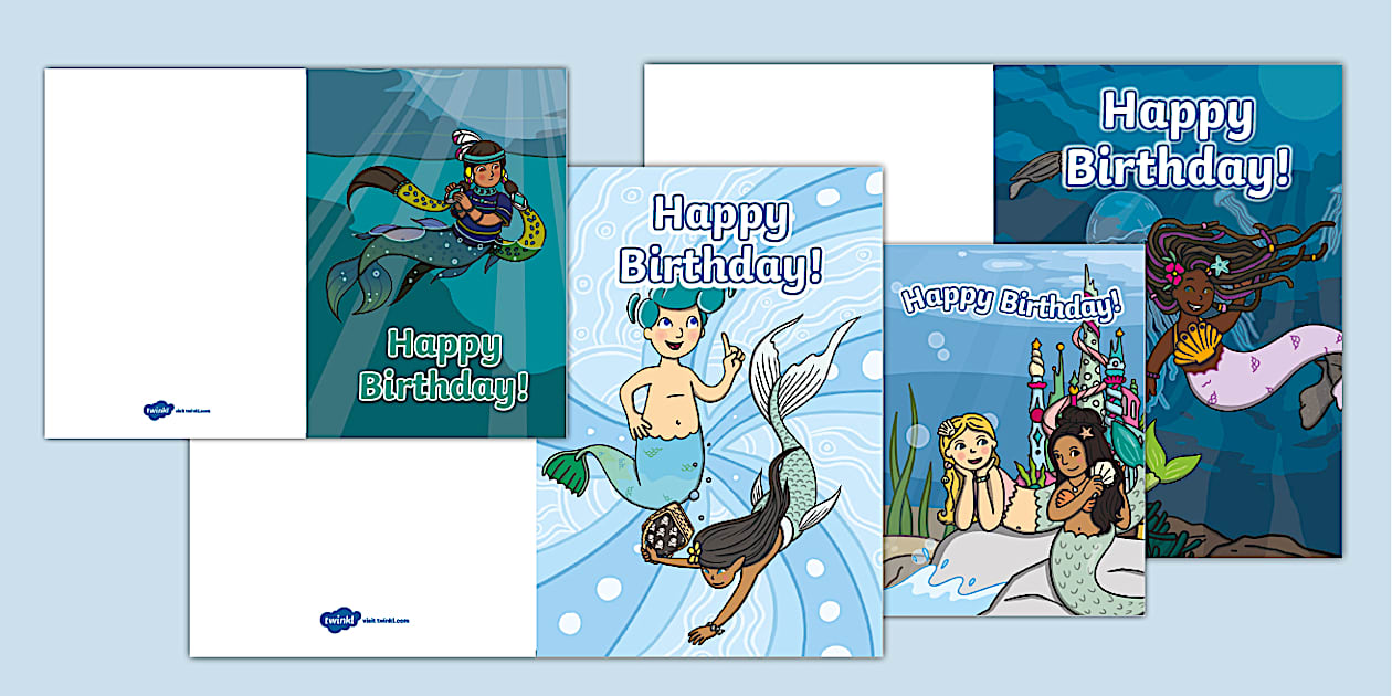 Merpeople Birthday Cards