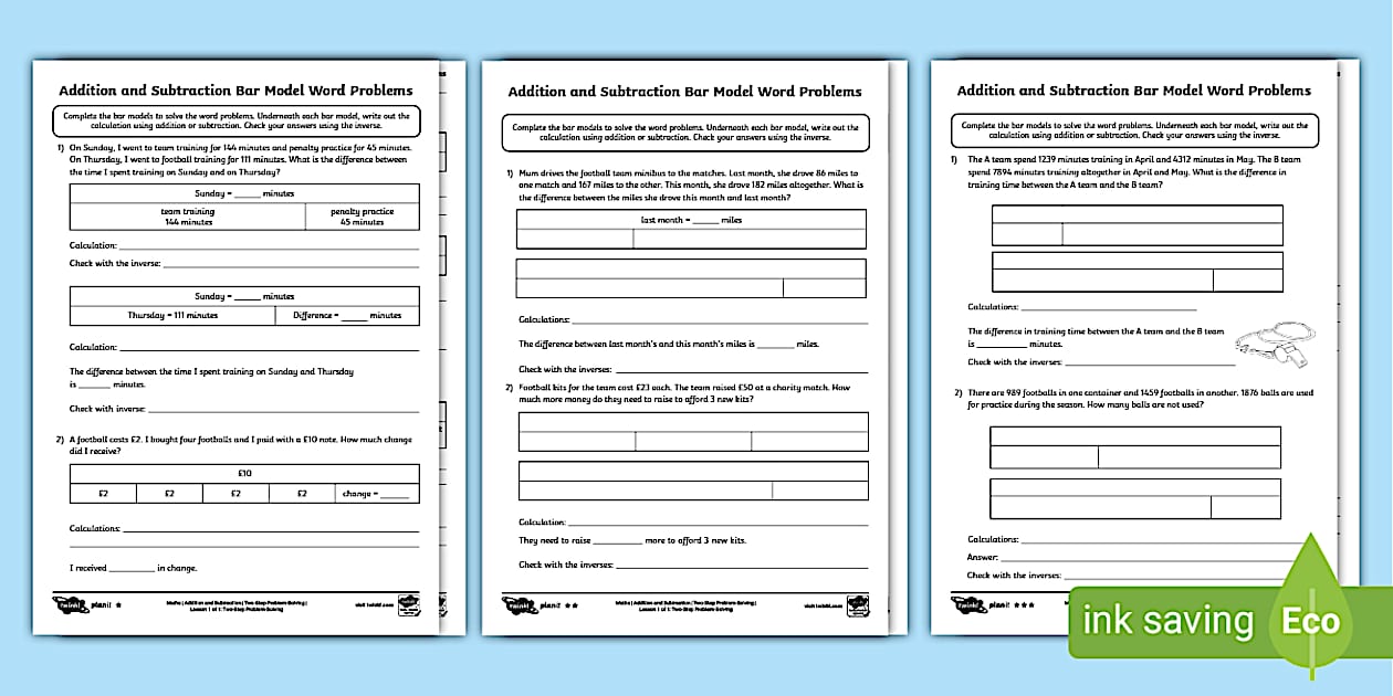👉 Year 4 Addition and Subtraction Two-Step Maths Word Problems